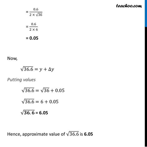 Question 8 Use Differential To Approximate Root 366 Finding Appro