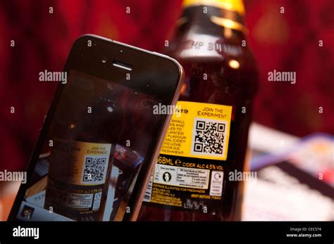 Scanning A QR Code With A Mobile Phone Stock Photo Alamy