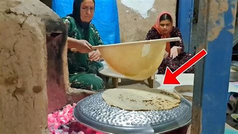 پخت دیدنی نان محلی و آش توسط مادر و دختر روستایی بختیاری فیلم
