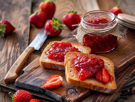 A Loaf Of Bread With Jam And Jam On It Premium Ai Generated Image