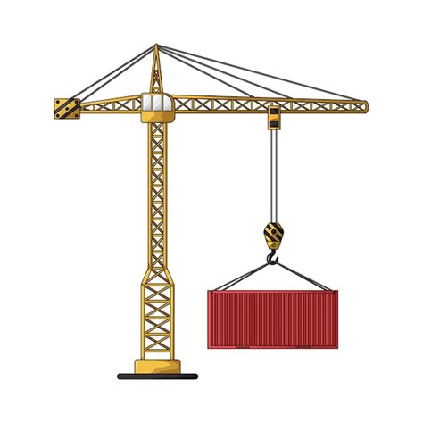 크레인 일러스트레이션 프리미엄 벡터