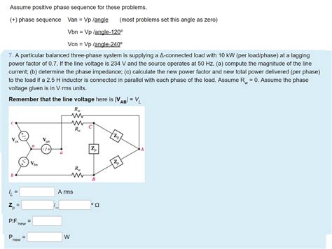 Solved Assume Positive Phase Sequence For These Problems Chegg Com