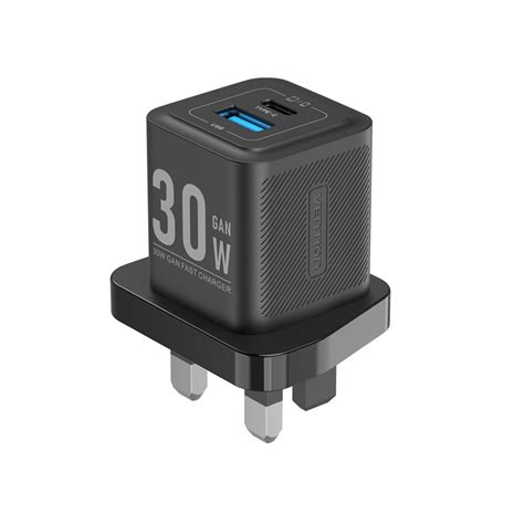 Vention 65w Gan Charger Uk Plug 3 Ports Turbo Charging Power Adapter