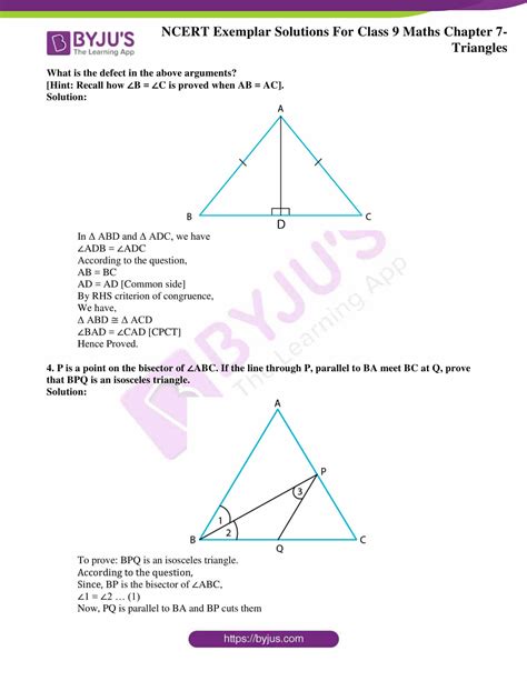 Ncert Exemplar Class 9 Mathematics Chapter 7 Triangles