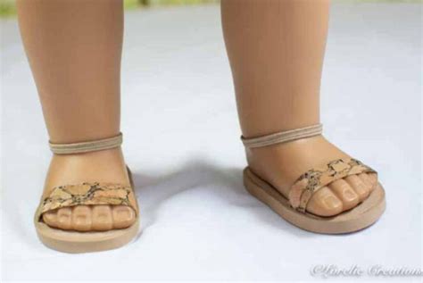 18 Inch Doll Sandals Shoes Flip Flops With Real Cork Toe And Heel Tab