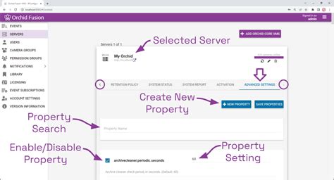 The Advanced Settings Tab Orchid Hybridfusion Vms Administrator