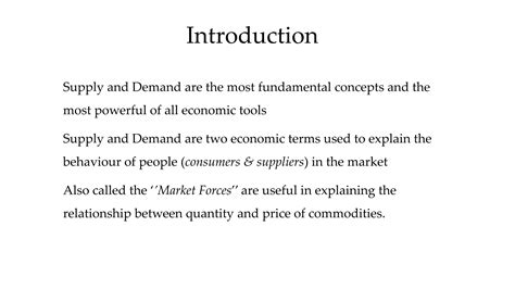 Basics Of Supply And Deman Ppt