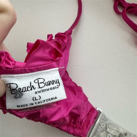Beach Bunny Swim Beach Bunny Kate Upton Pink Ruffled Bikini Set Sz
