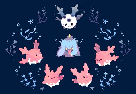 Corsola Mareanie And Galarian Corsola Pokemon Drawn By Yuranoupao