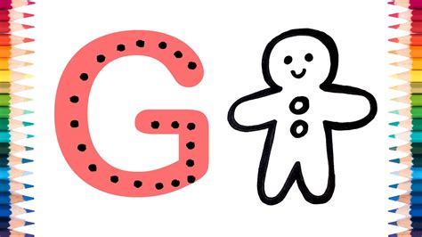 Learn Alphabet G With Drawing And Coloring 점선 따라 그림을 그리고 색칠하면서 알파벳