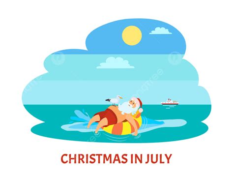 Christmas In July Merry Santa Wave Santa Nicolas Png And Vector With