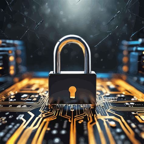 Padlock With Circuit Board On Background Cyber Security Conceptpadlock With Circuit Board On