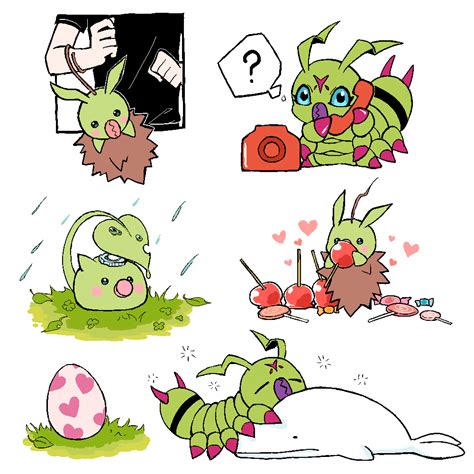 Leafmon Minomon Wormmon Digimon Digimon Creature Digitama Egg