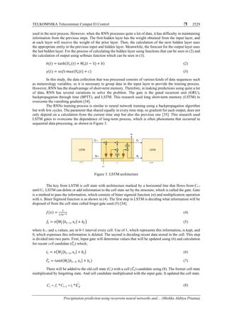 Precipitation Prediction Using Recurrent Neural Networks And Long Short