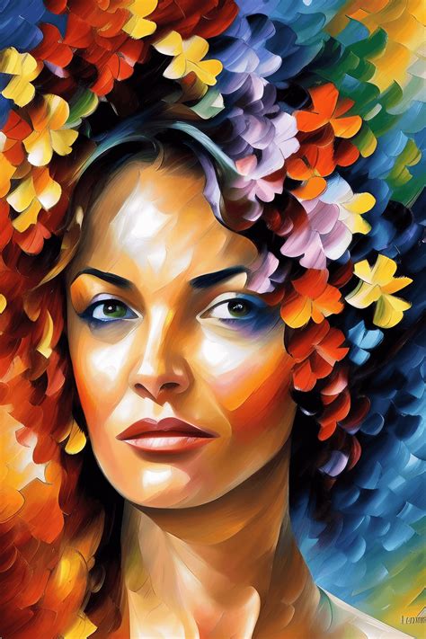 Latina Woman In The Style Of Leonid Afremov · Creative Fabrica