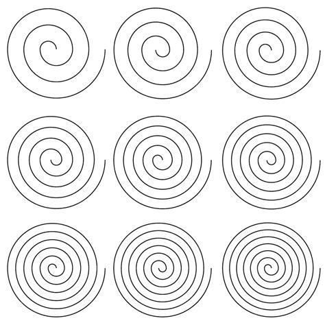 Premium Vector Set Of Spirals With Different Number Turns Of Scroll Vector Simple Helix Spiral