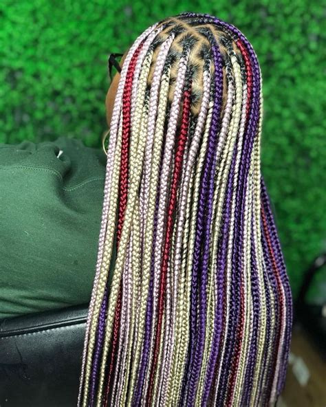 Multi Colored Knotless Braids 💫💫💫 Multi Color Knotless Braids Feed