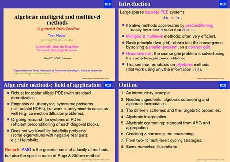 SOLUTION Algebraic Multigrid And Multilevel Methods Introduction Algebraic Methods Studypool