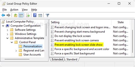 Enable Lock Screen Slide Show Windows Password Recovery