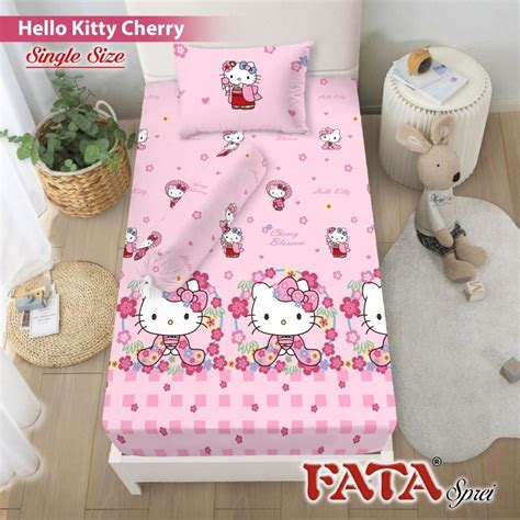 Jual Fata Sprei Karakter Hello Kitty Cherry Ukuran Single 120x200 Shopee Indonesia