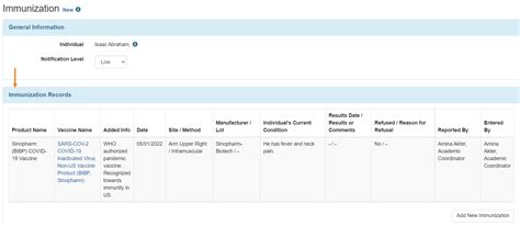 Immunization Record Therap Global