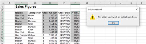 Command Cannot Be Used On Multiple Selections Error In Excel Auto Vba