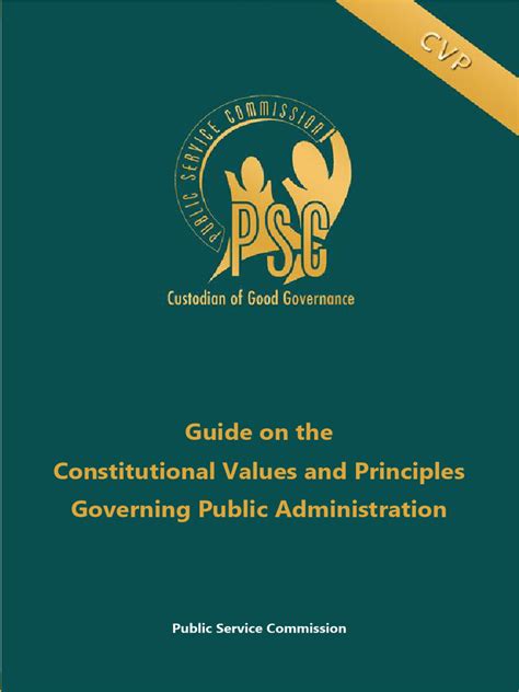 Psc Guide On The Constitutional Values And Principles Governing Public