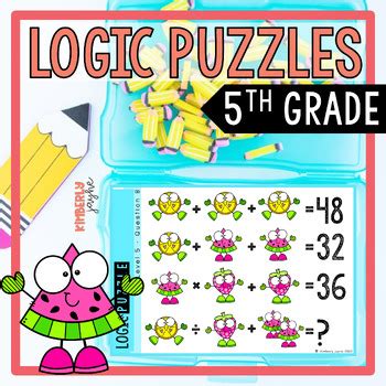 Math Logic Puzzles Brainteaser Problems 5th Grade Volume One Tpt