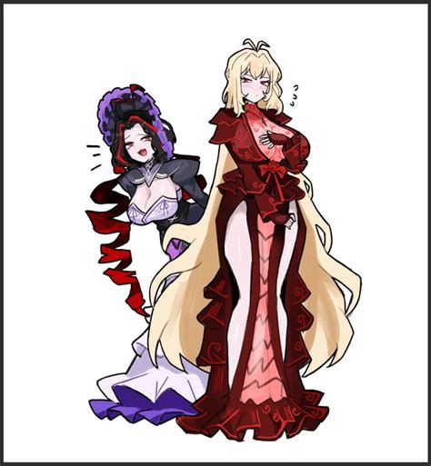 Rule 34 2girls Ahoge Bare Legs Big Breasts Black Hair Blonde Hair