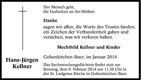 Traueranzeigen Von Hans Jürgen Kellner Trauer In Nrw De