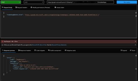 Bad Request Adding App To A Team Microsoft Qanda