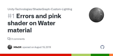 errors and pink shader on water material · issue 1 · unity technologies shadergraph custom