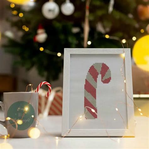 Candy Cane Exclusive Cross Stitch Pattern Craft With Cartwright