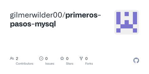 Github Gilmerwilder Primeros Pasos Mysql
