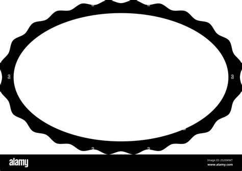 Oval Frame With Curvy Borders Elliptic Shape With Undulated Edges Box Tag Label Or Speech