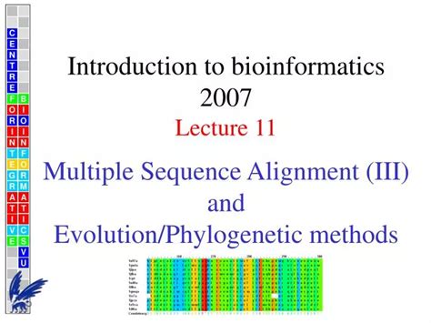 Ppt Multiple Sequence Alignment Iii And Evolutionphylogenetic