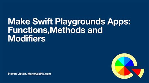 Make Swift Playgrounds Apps Functions Methods And Modifiers Youtube