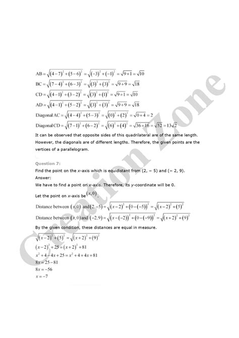 Class 10 Chapter 7 Coordinate Geometry