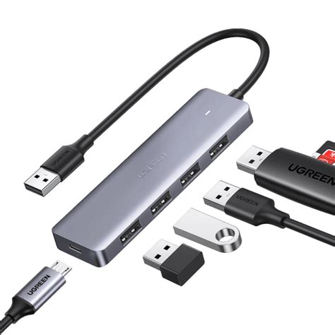 Ugreen Usb Hub 30 Ultra Slim 4 Port Usb 3 Hub With 5gbps Data Transf