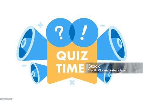 퀴즈 시간 확성기 질문 느낌표 플랫 표현력 있는 엠블럼 기하학적 요소 파란색과 주황색 사소한 정보에 대한 스톡 벡터 아트 및 기타 이미지 사소한 정보 컴퓨터 그래픽