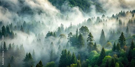 Foggy Forest Landscape With Trees And Mist Fog Trees Environment Hdri Map Equidistant