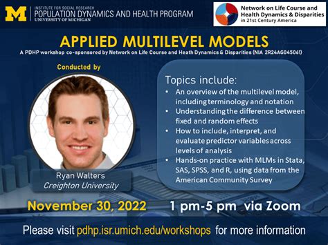 Applied Multilevel Models Population Dynamics And Health Program
