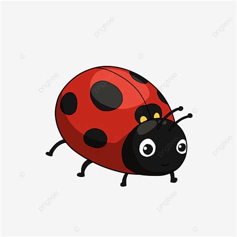 可愛瓢蟲剪貼畫卡通風格 紅色 Insect 剪貼畫素材圖案PSD和PNG圖片免費下載