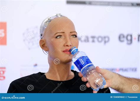 Sophia Humanoid Robot At Open Innovations Conference At Skolokovo