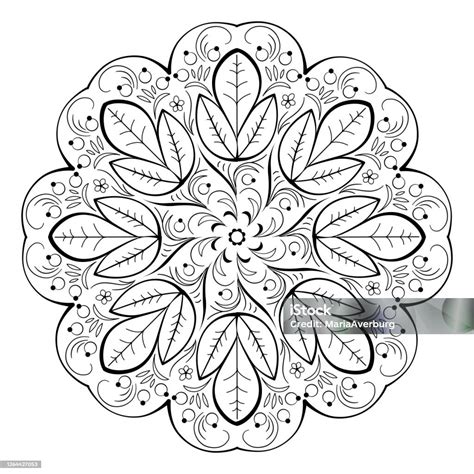 꽃 만다라의 형태로 원형 패턴 빈티지 장식 요소 동양 패턴 벡터 일러스트 0명에 대한 스톡 벡터 아트 및 기타 이미지 0명 꽃 식물 낙서 드로잉 Istock