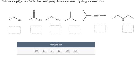 Solved Estimate The Pka Values For The Functional Group