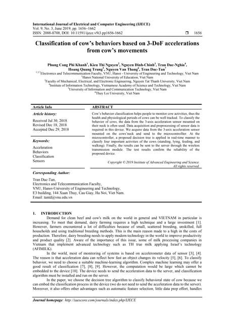Deep Learning Based Classification Of Cattle Behavior Using Accelerometer Sensors Pdf