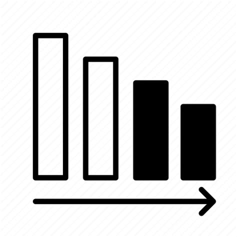 Decrease Decreasing Descending Falling Statistics Icon