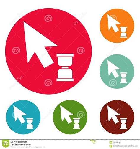 Cursor Wait Web Icons Circle Set Vector Stock Vector Illustration Of