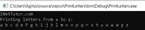 print a z letters in csharp